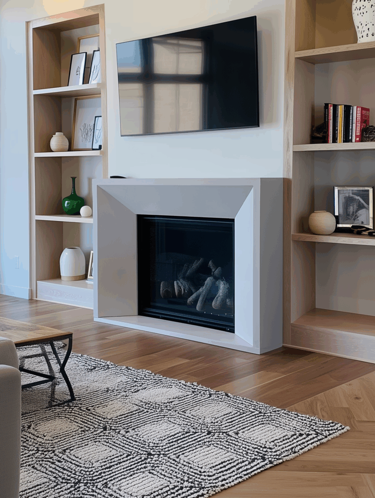 Cove Concrete Fireplace Surround - HardTopix